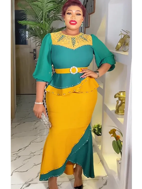 2 PCS African Women Turkey Outfits Tops And Skirts Dashiki Ankara Suits ...